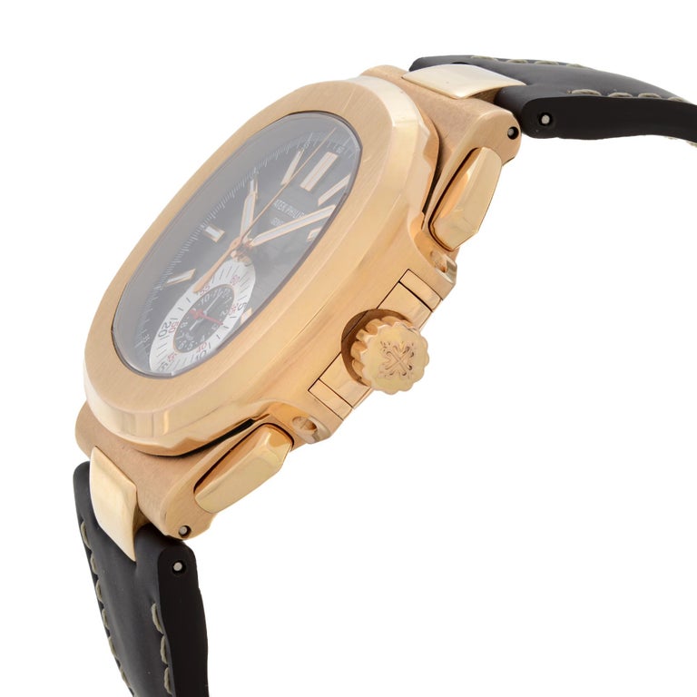 Patek Philippe Nautilus 18k Rose Gold Chronograph Automatic Mens Watch ...