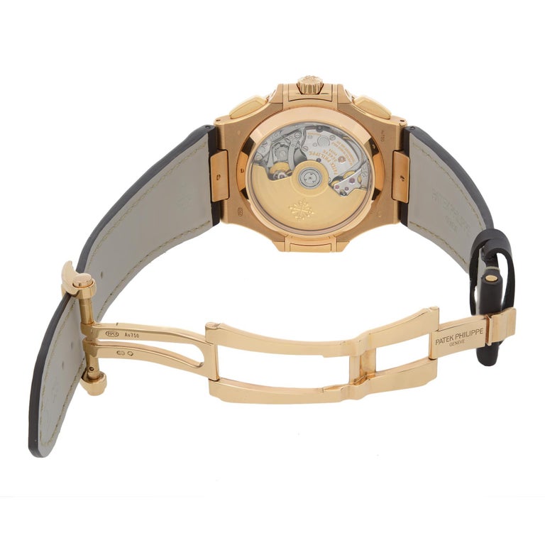 Patek Philippe Nautilus 18k Rose Gold Chronograph Automatic Mens Watch ...
