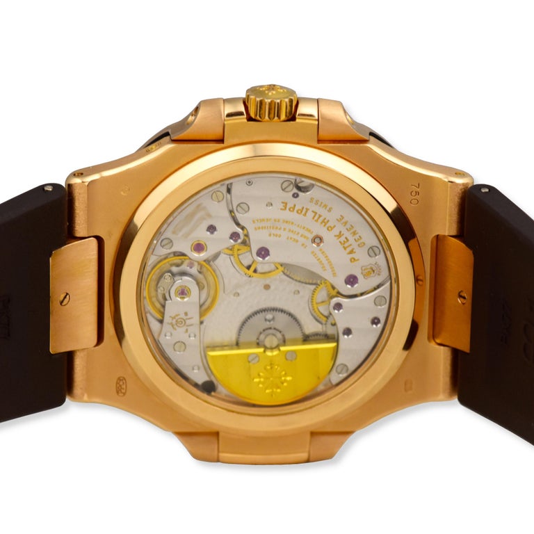 Patek Philippe Nautilus 5712R Moon Phase Rubber Strap Diamond Bezel For ...