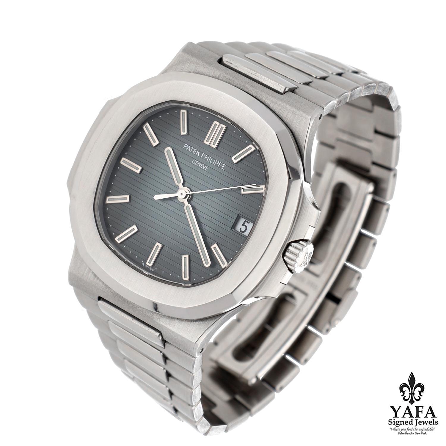 PATEK PHILIPPE Nautilus Blue Dial For Sale at 1stDibs
