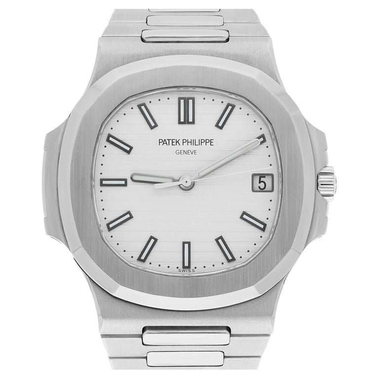Patek Philippe Nautilus Watch 40MM White Index Hour Markers Dial ...
