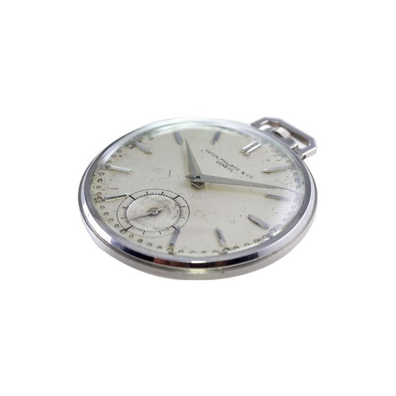 Patek Philippe Platinum Pocket Watch with Original Patinated Dial from ...