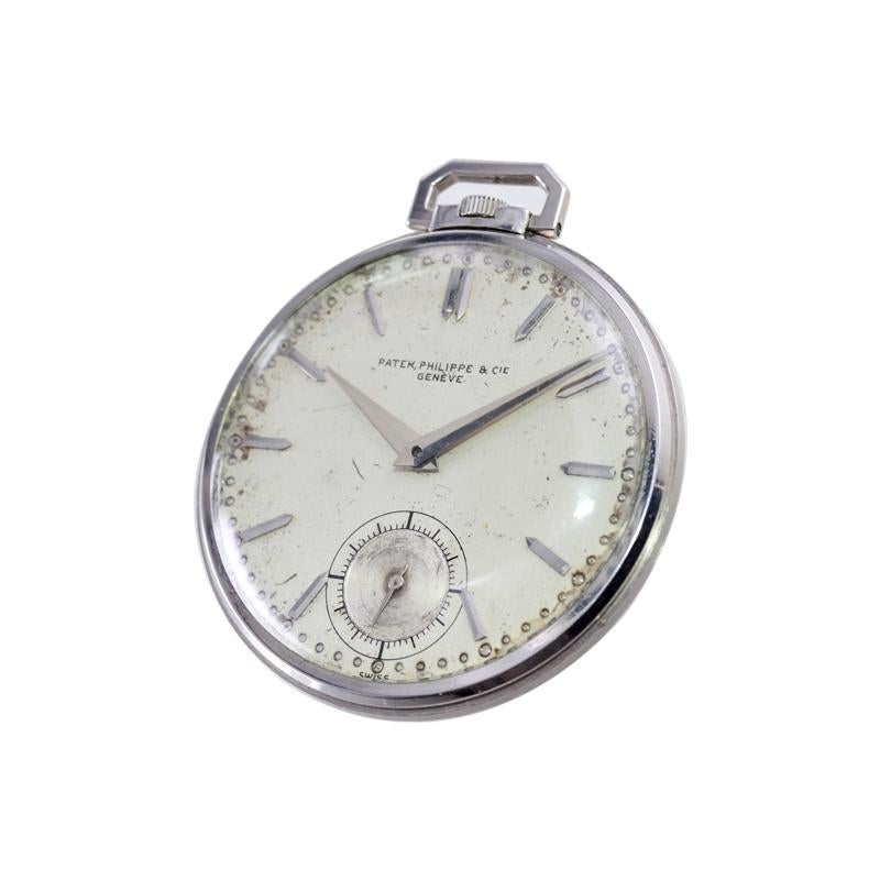 Patek Philippe Platinum Pocket Watch with Original Patinated Dial from ...