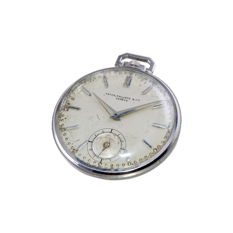 Patek Philippe Platinum Pocket Watch with Original Patinated Dial from ...