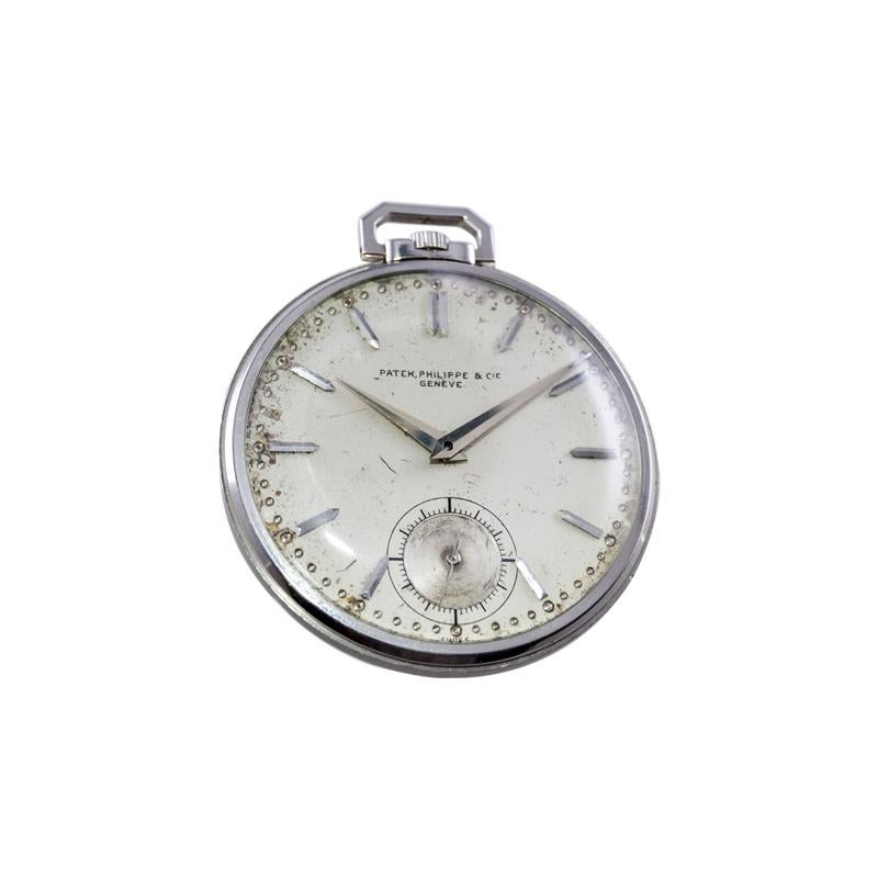 Patek Philippe Platinum Pocket Watch with Original Patinated Dial from ...
