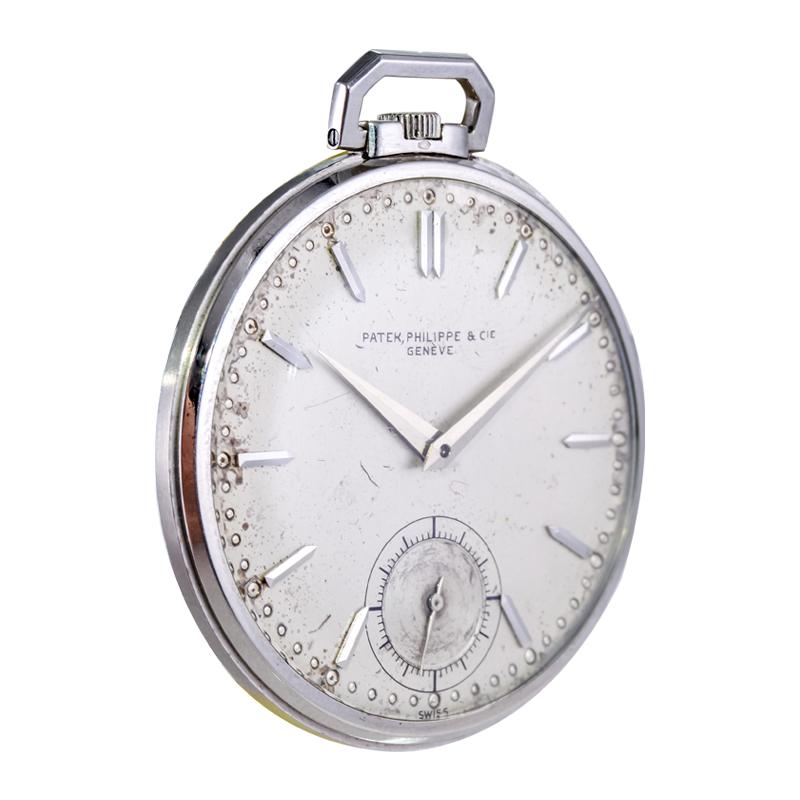 Patek Philippe Platinum Pocket Watch with Original Patinated Dial from ...