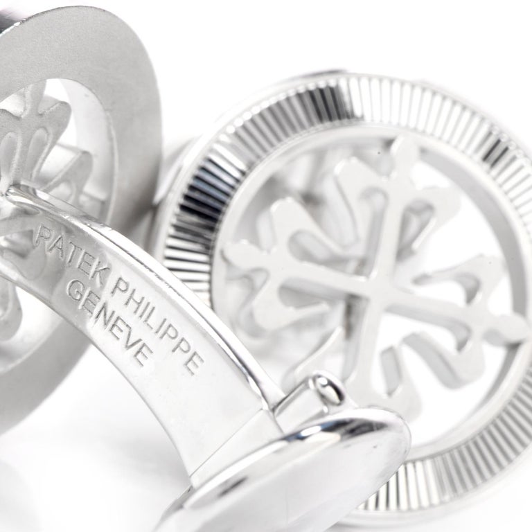 Patek Philippe Round Calatrava Cross 18 Karat Gold Cufflinks at 1stDibs