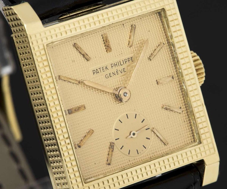 Patek Philippe Square Vintage Clous De Paris Champagne Dial Manual Wind ...