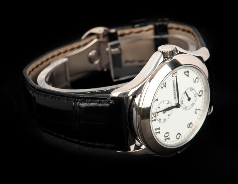 Patek Philippe White Gold White Dial Travel Time Manual Wristwatch Ref ...