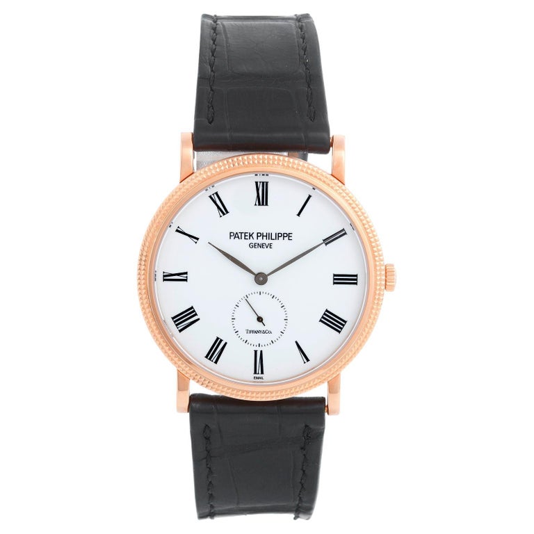 Patek Philippe with Tiffany and Co Dial Calatrava 18k Rose Gold Men's ...