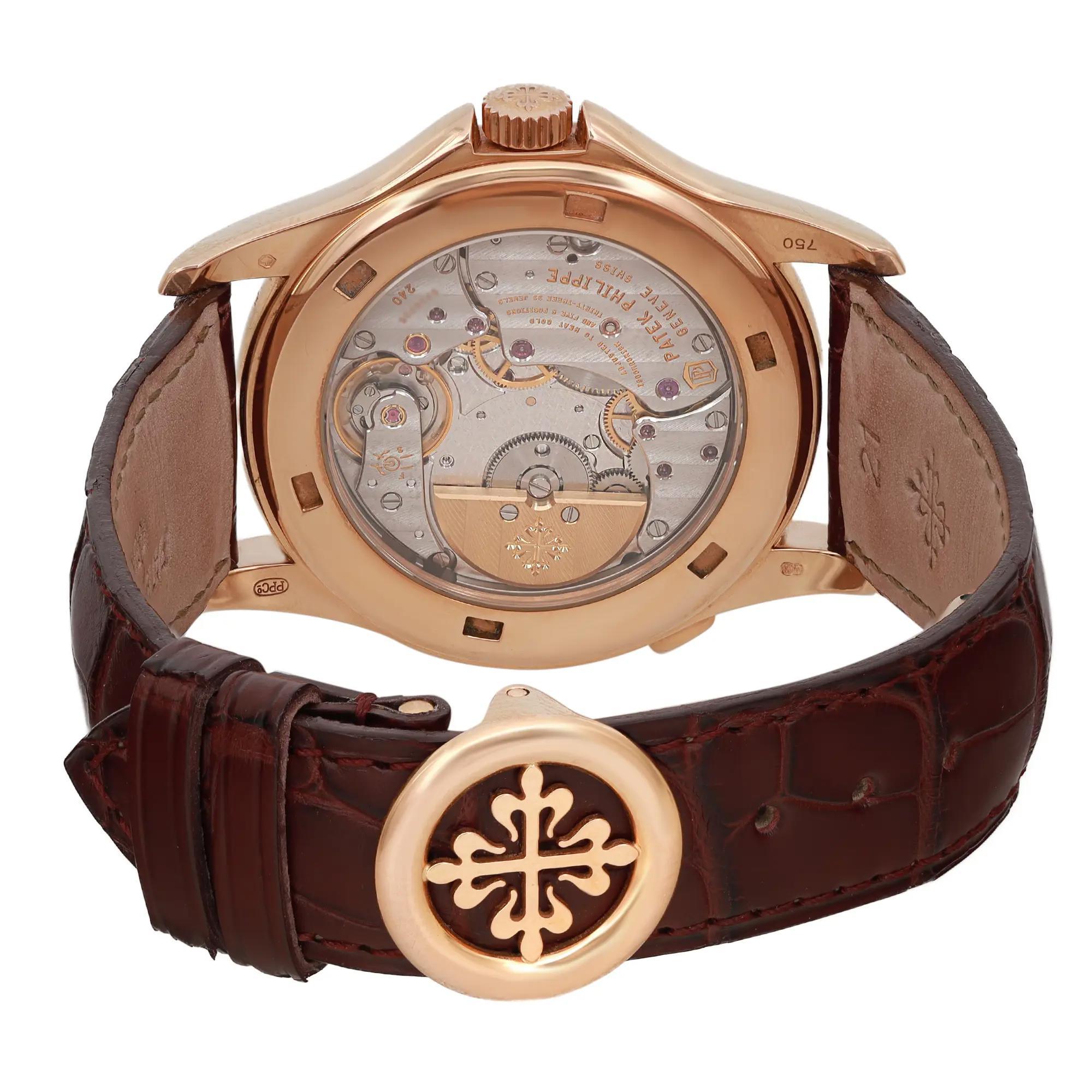 Patek Philippe World Time 18k Rose Gold Silver Dial Men Watch 5130R-001 ...