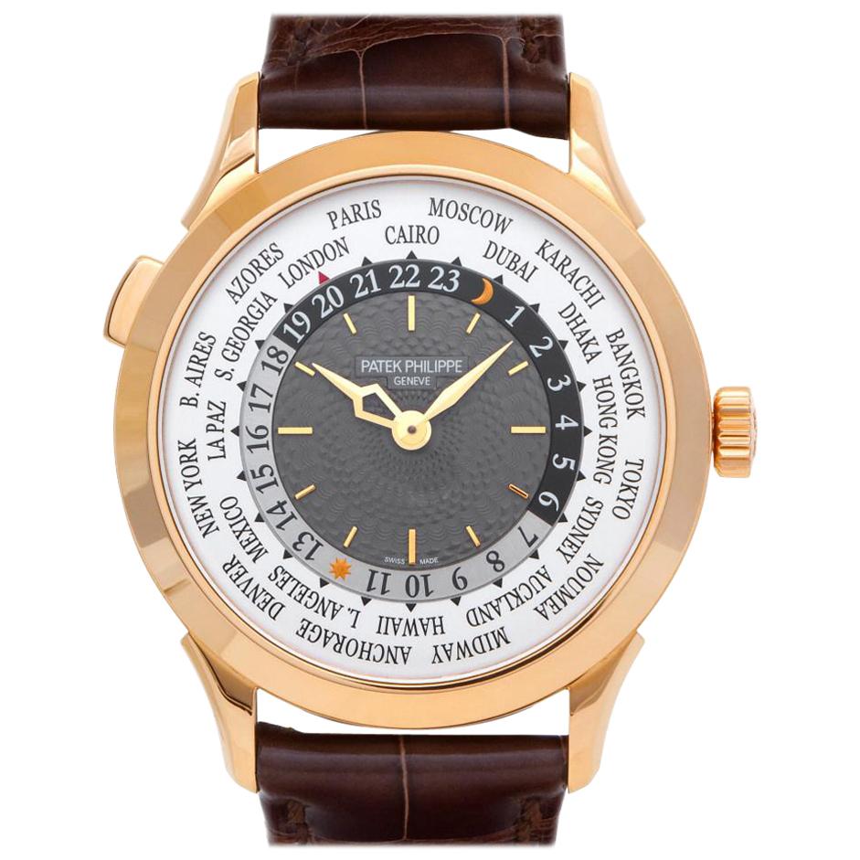 Patek Philippe World Time 5230R 18 Karat Rose Gold Grey Dial Manual ...