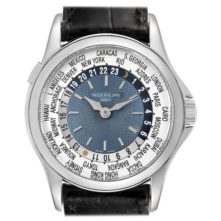 Patek Philippe World Time Complications Platinum Watch 5110 Box Papers ...