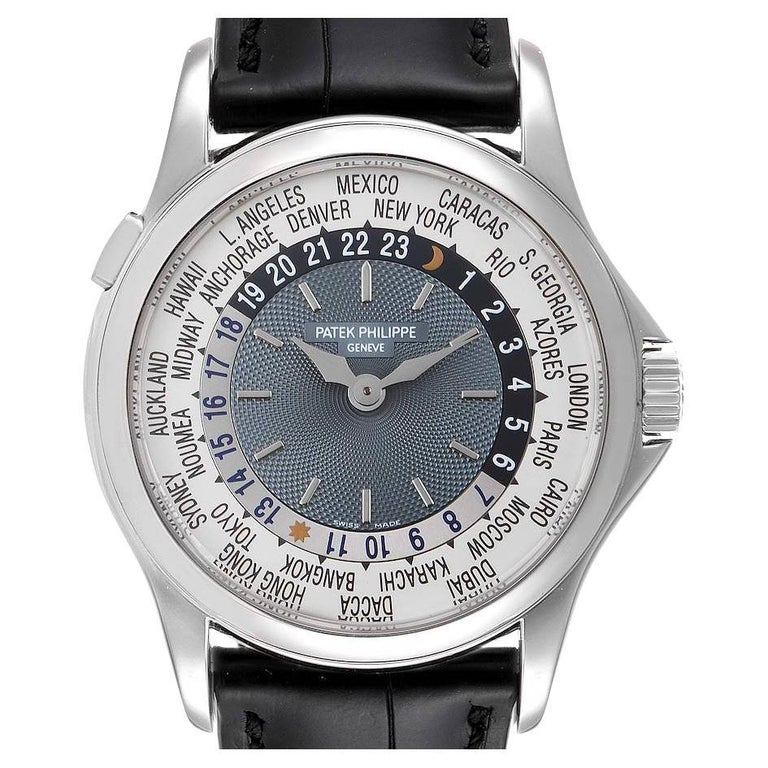 Patek Philippe World Time Complications Platinum Watch 5110 Box Papers ...