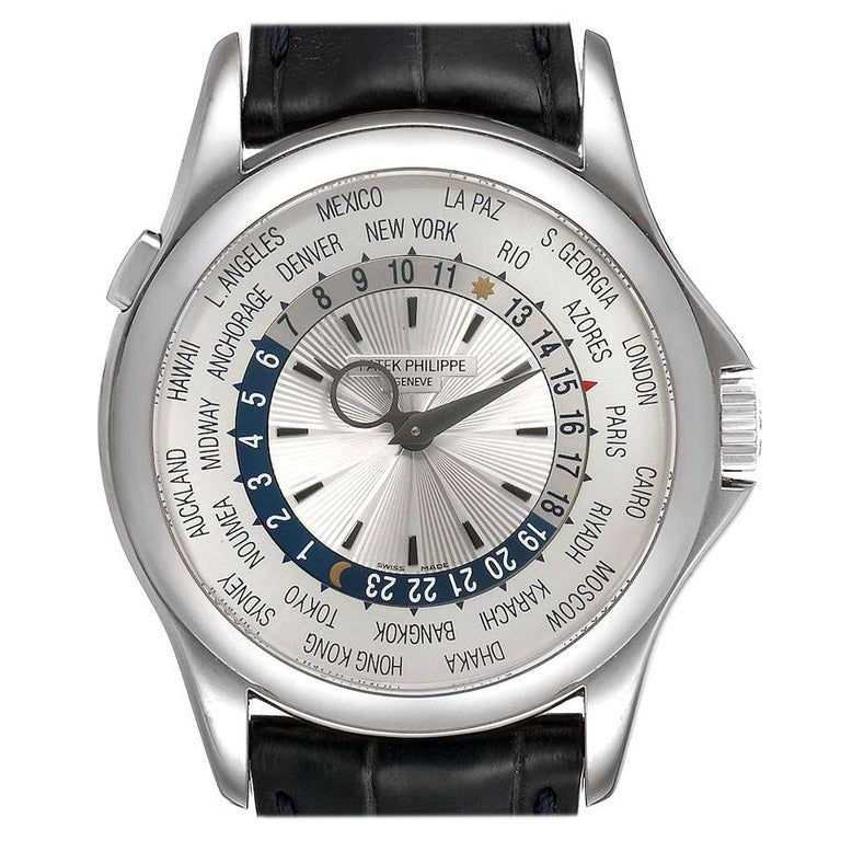 Patek Philippe World Time Complications White Gold Watch 5130 Box ...