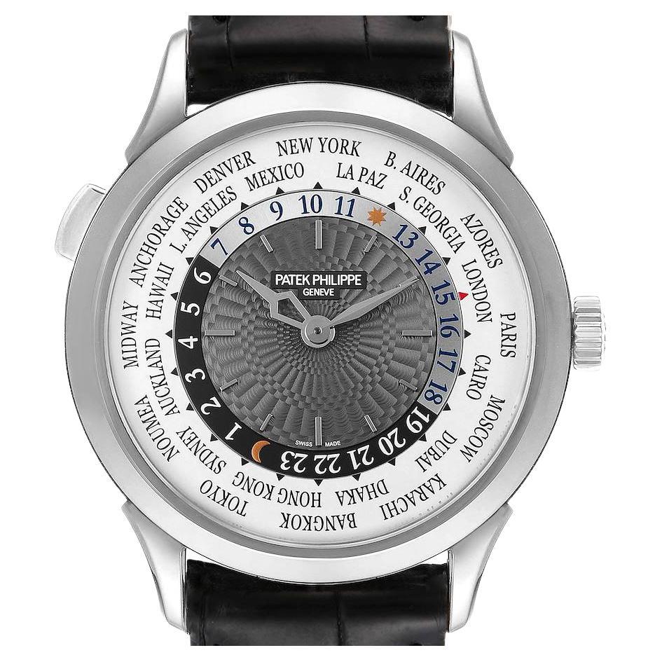 Patek Philippe Complications 18K White Gold Blue Dial World Time Watch ...