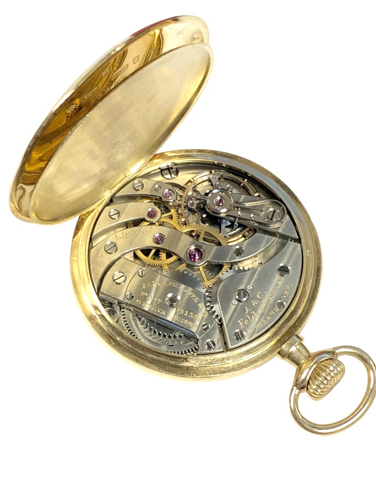 Patek Philippe Yellow Gold Porcelain Dial Pocket Watch at 1stDibs ...