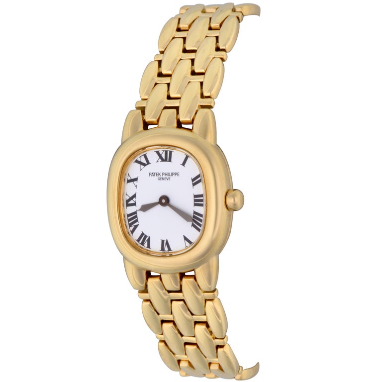 Patek Philippe Yellow Gold White Dial Ellipse Quartz Wristwatch at 1stDibs