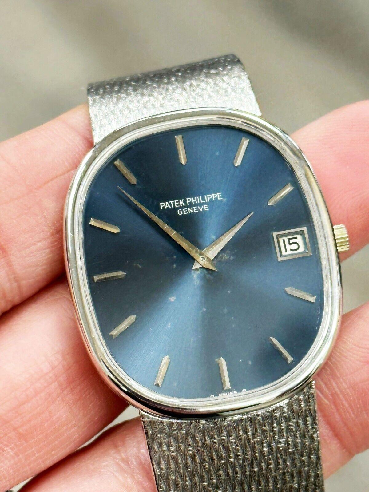 Patek Ref 3605 Philippe Ellipse Jumbo Blue Dial 18k White Gold For Sale ...
