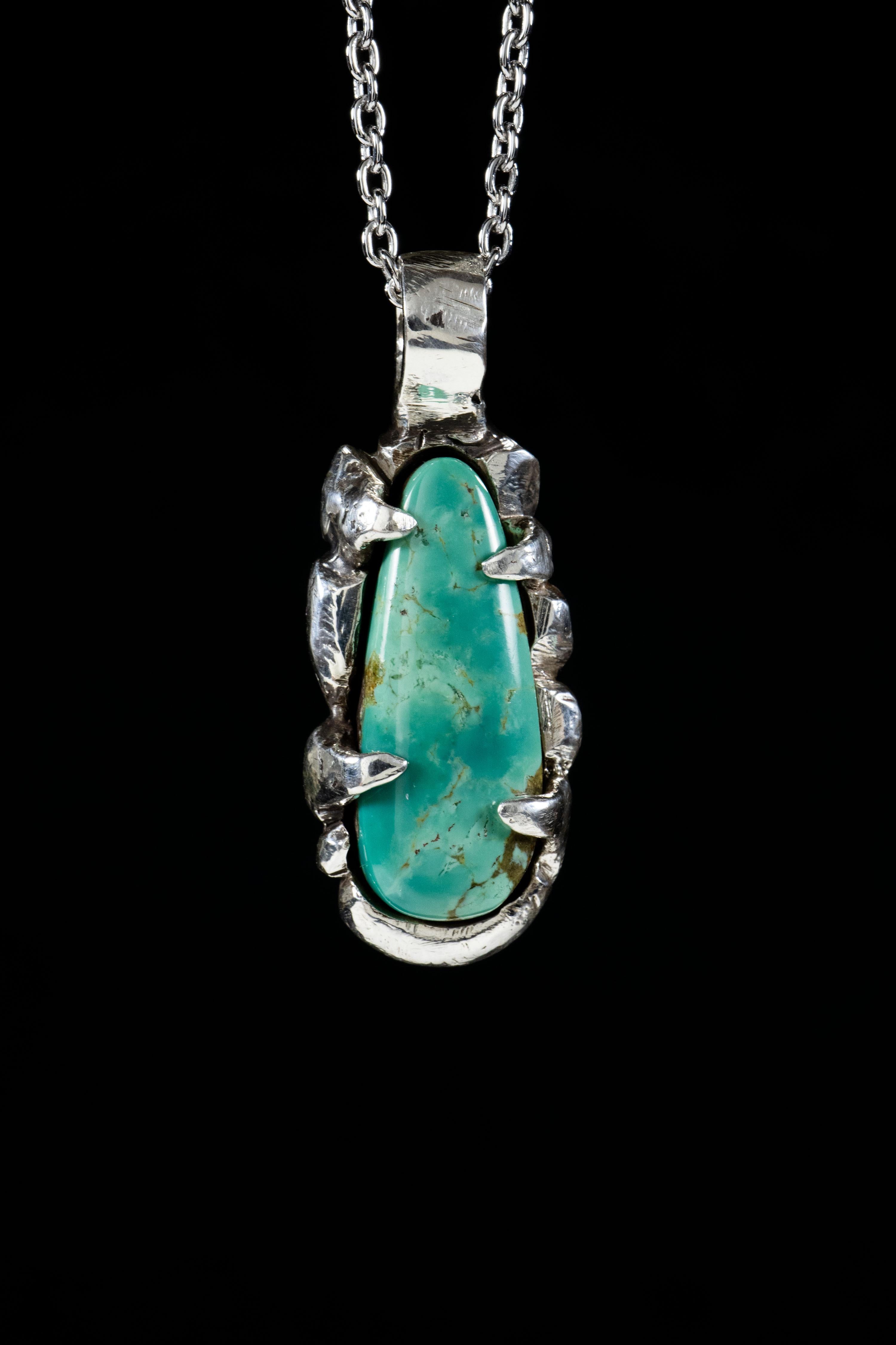 Path of Truth (Tyrone Turquoise, Sterling Silver Pendant) by Ken Fury ...
