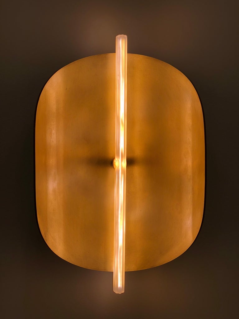 Patinated Brass LED Wall-Light by Victoria Magniant at 1stDibs