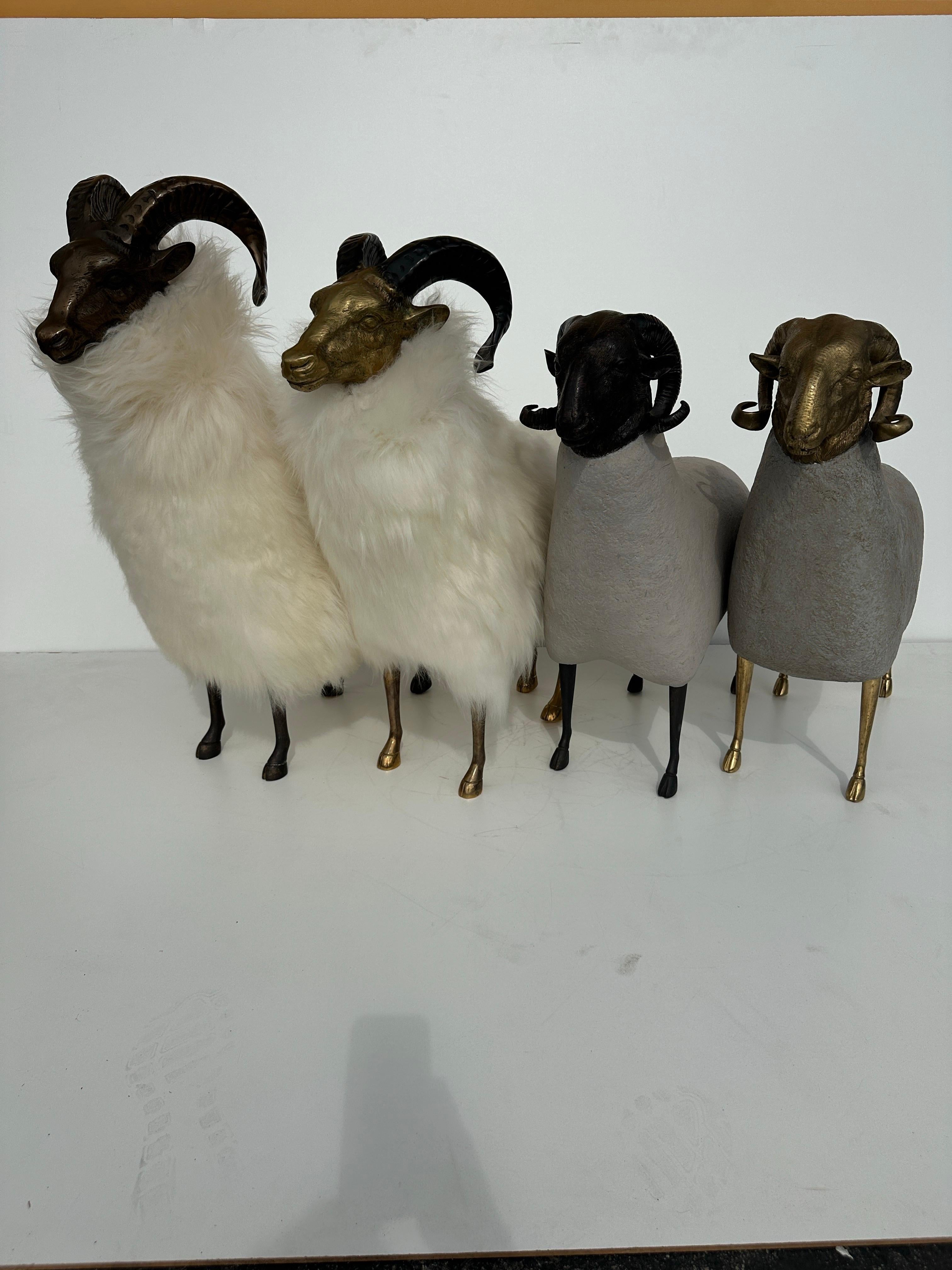 Patinated Brass Ram / Mountain Sheep Sculpture For Sale at 1stDibs