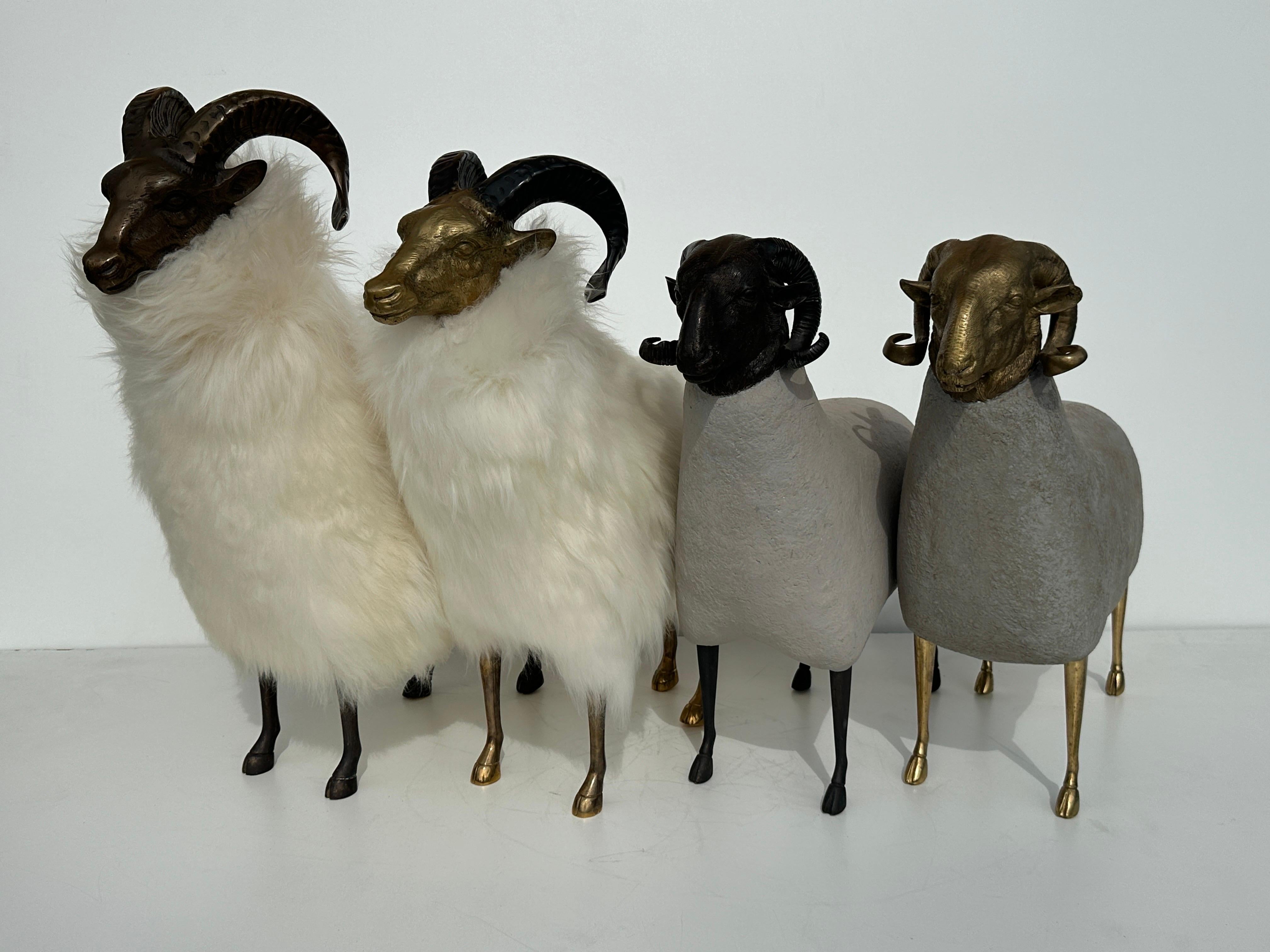 Patinated Brass Ram / Mountain Sheep Sculpture For Sale at 1stDibs
