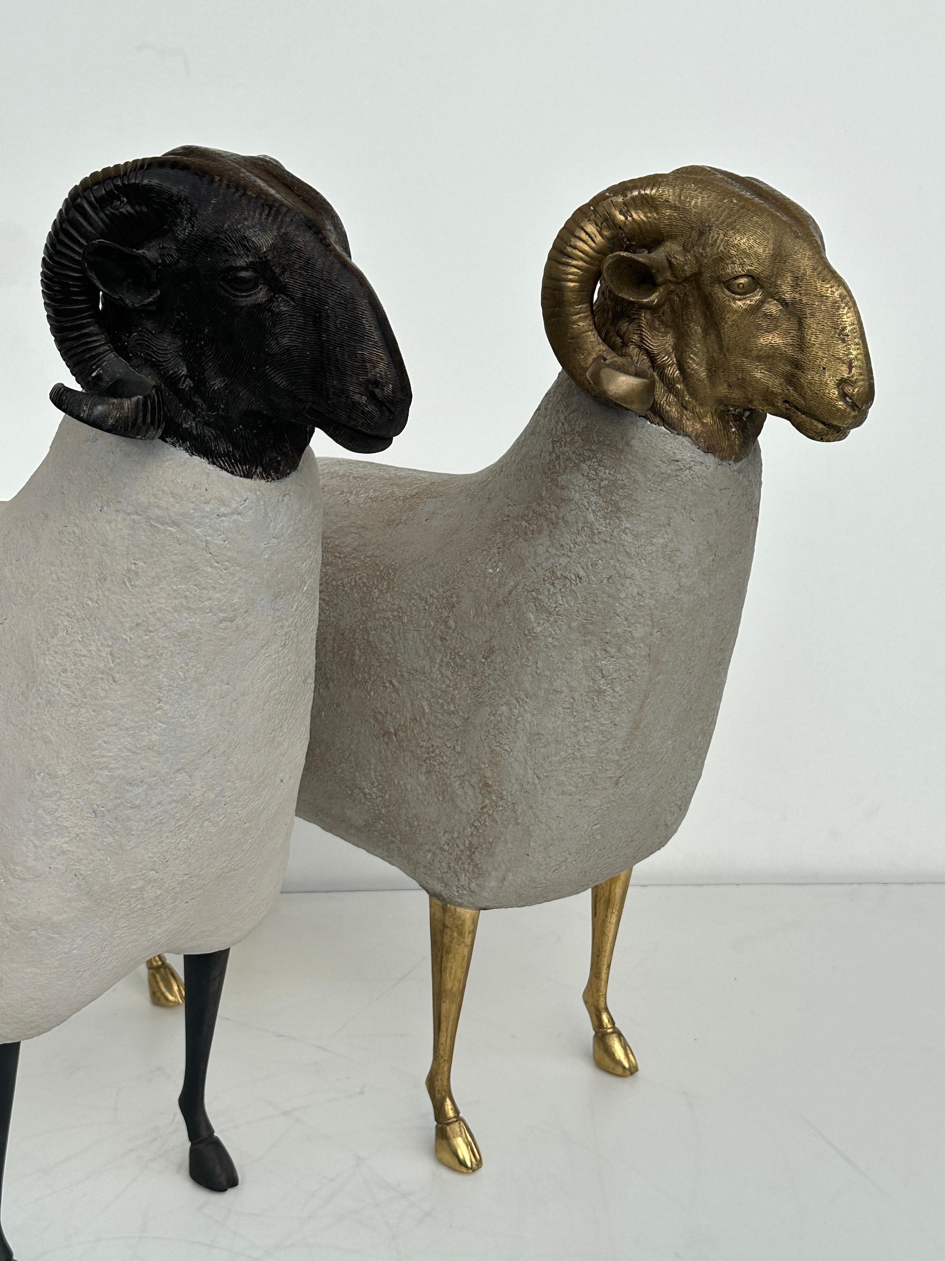 Patinated Brass Ram / Mountain Sheep Sculpture For Sale at 1stDibs