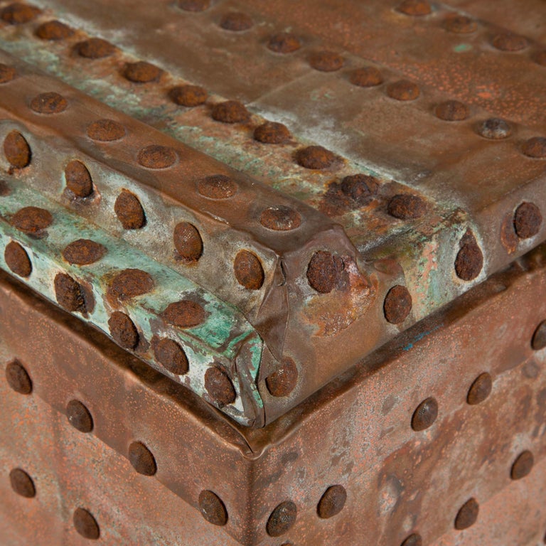Patinated Bronze Chest with Hinged Lid For Sale at 1stDibs