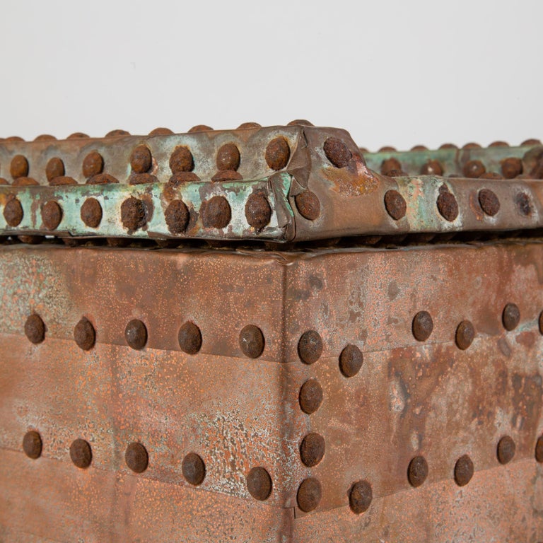Patinated Bronze Chest with Hinged Lid For Sale at 1stDibs