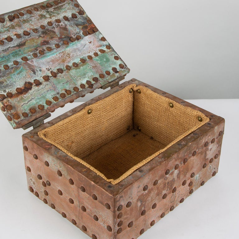 Patinated Bronze Chest with Hinged Lid For Sale at 1stDibs