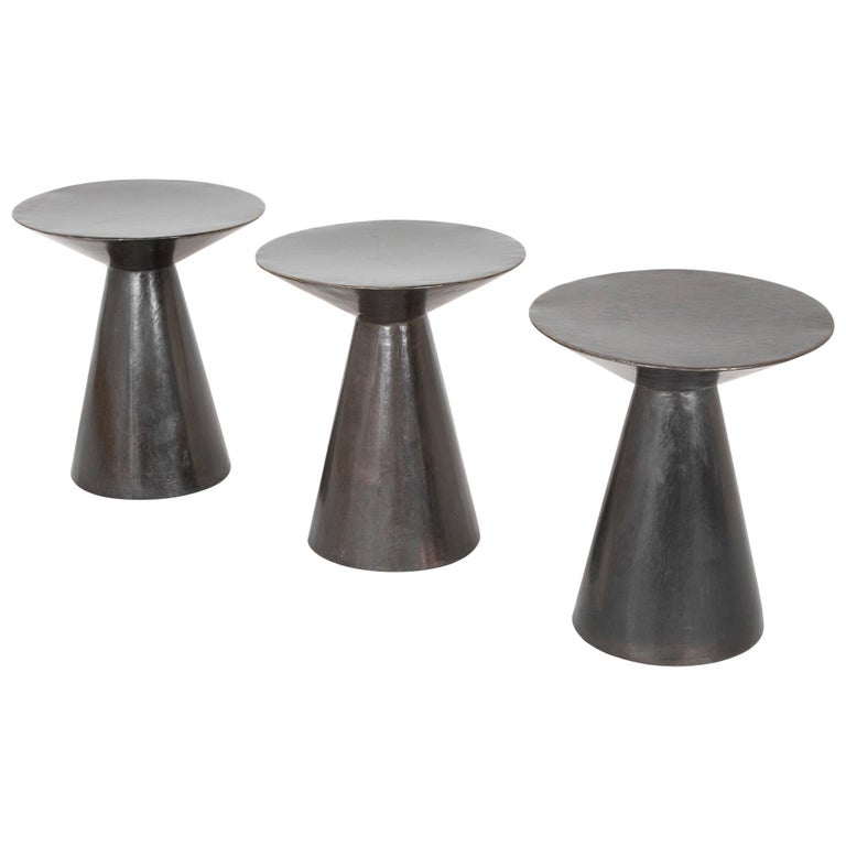 Patinated Bronze Conical side Tables Sold Individually at 1stDibs