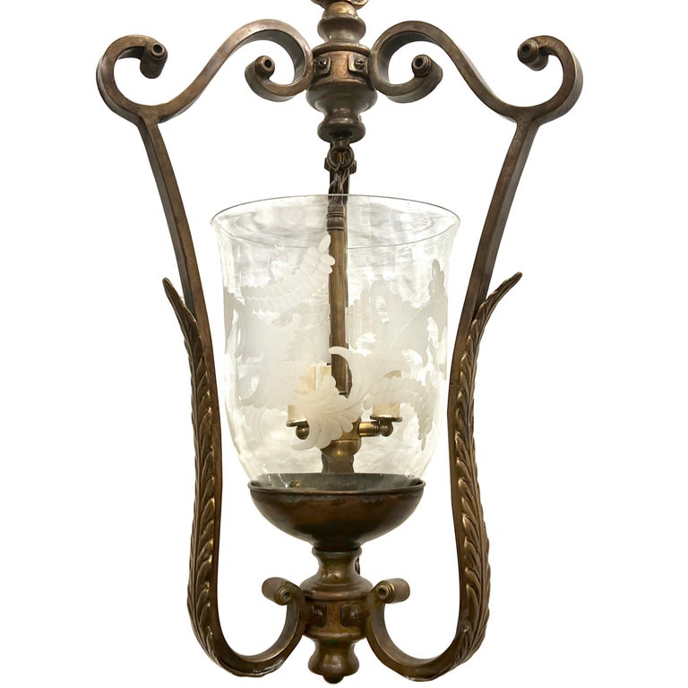 Patinated Bronze English Lantern For Sale at 1stDibs