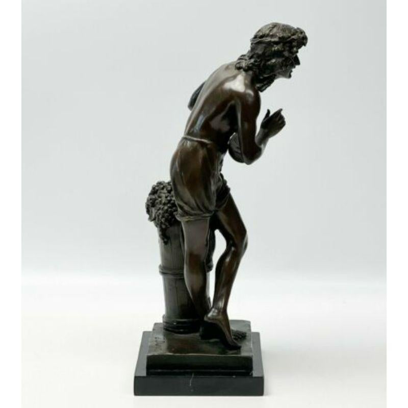 Patinated Bronze Sculpture Grape-picker Extemporizing After J Duret For ...