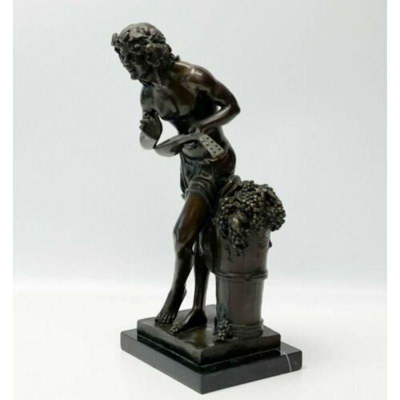 Patinated Bronze Sculpture Grape-picker Extemporizing After J Duret For ...