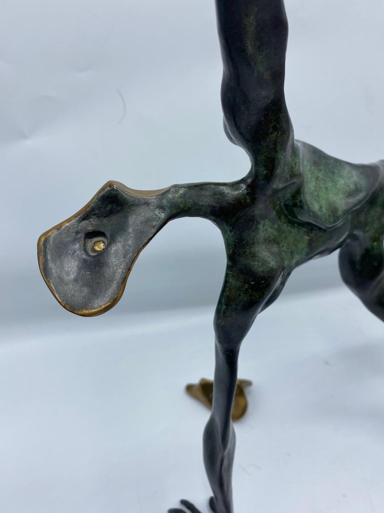Patinated Bronze Sculpture of Male with a Small Bronze Mask For Sale at ...