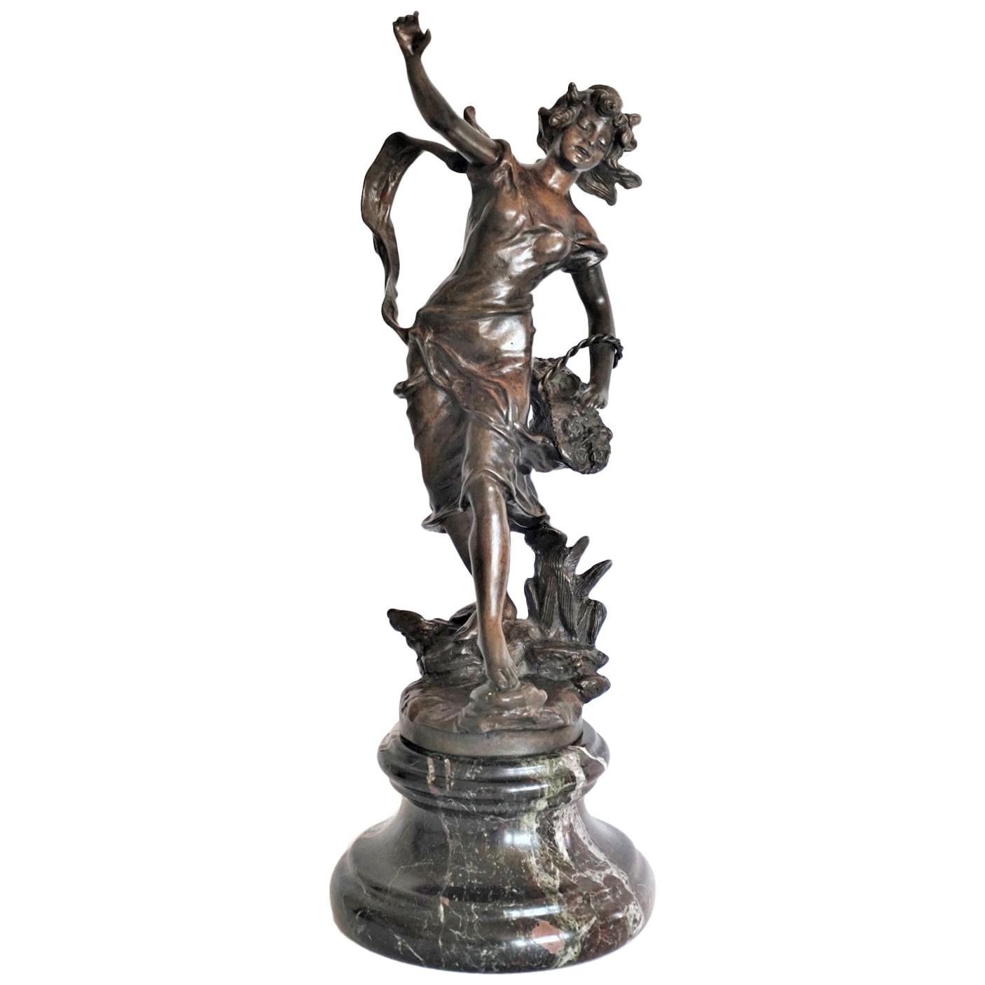 19th Century French Patinated Bronze "Beethoven" Sculpture on Marble ...