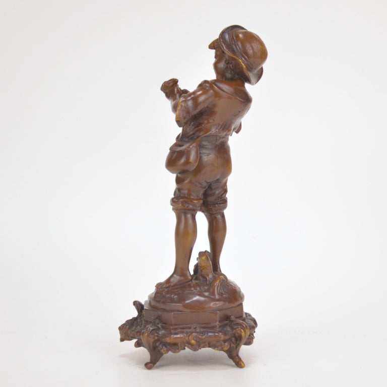 Patinated Bronze Statue Representing a Boy Holing a Frog French School ...