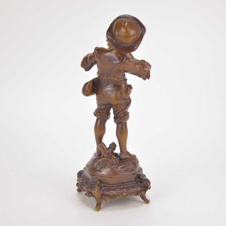 Patinated Bronze Statue Representing a Boy Holing a Frog French School ...