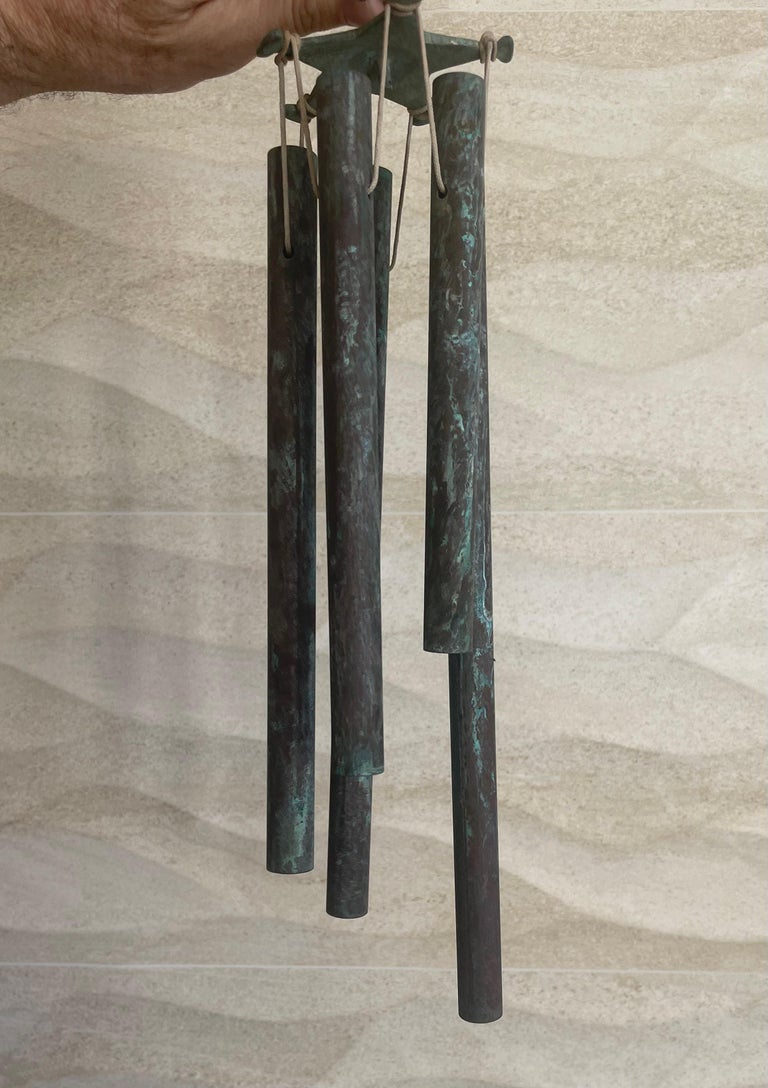 Patinated Bronze Wind Chimes in the Style of Walter Lamb For Sale at ...