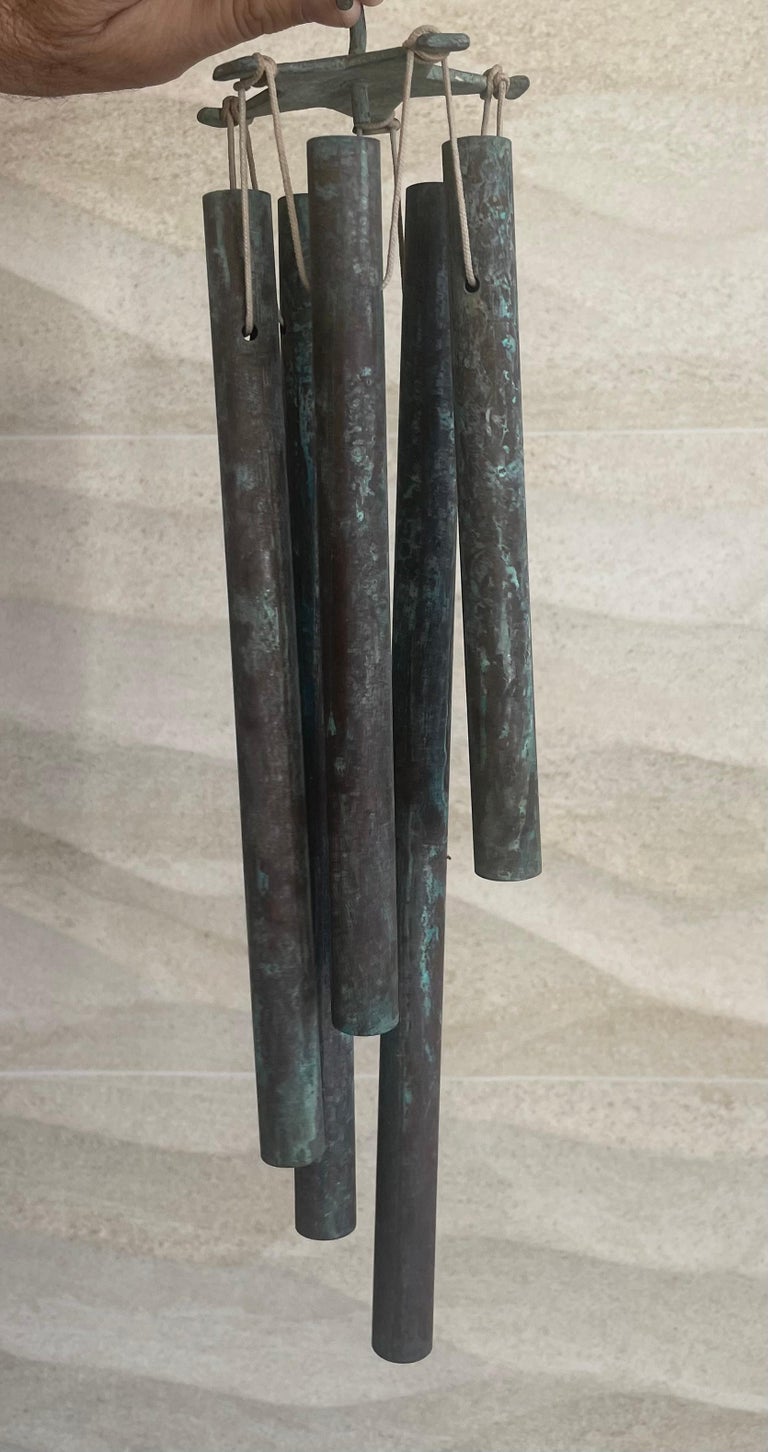Patinated Bronze Wind Chimes in the Style of Walter Lamb For Sale at ...