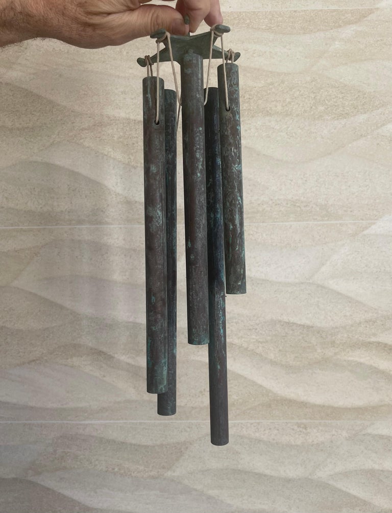 Patinated Bronze Wind Chimes in the Style of Walter Lamb For Sale at ...