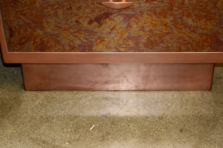 Patinated Copper Sheet Clad Nightstands or Chests For Sale at 1stDibs