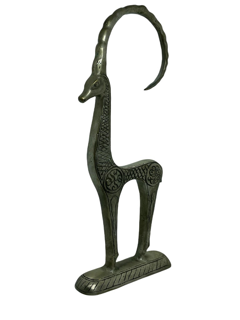 Patinated Etruscan Ibex Statue Sculpture in Style of Pepe Mendoza at ...