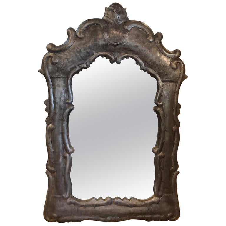 Patinated Gray Iron Mirror at 1stDibs