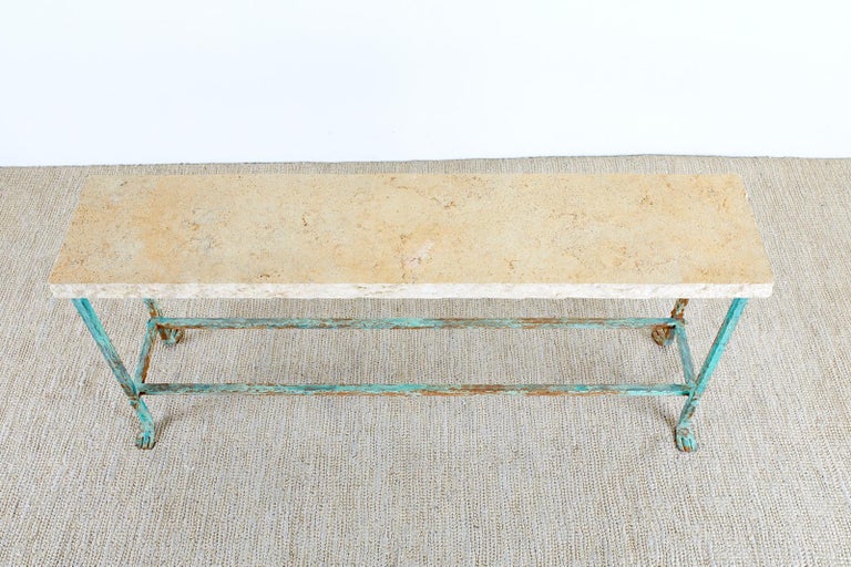 Patinated Iron and Stone Garden Console Table at 1stDibs | iron and ...
