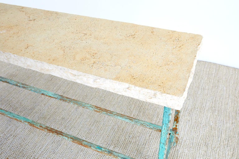 Patinated Iron and Stone Garden Console Table at 1stDibs | iron and ...