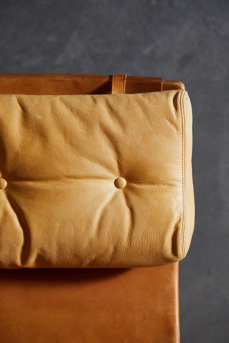 Patinated Leather Pernilla Lounge Chair by Bruno Mathsson at 1stDibs ...