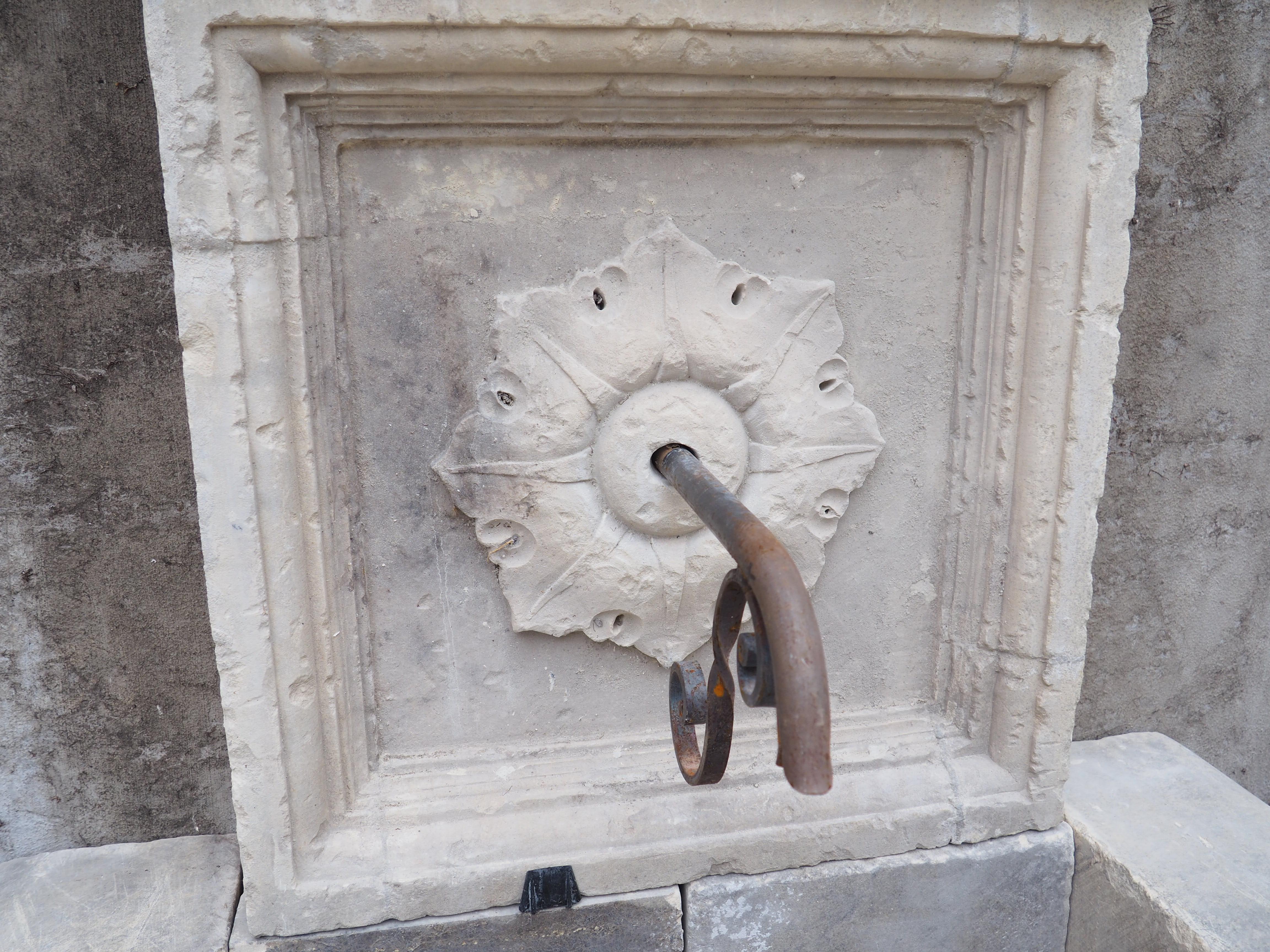 Patinated Limestone Wall Fountain from Southern Italy at 1stDibs