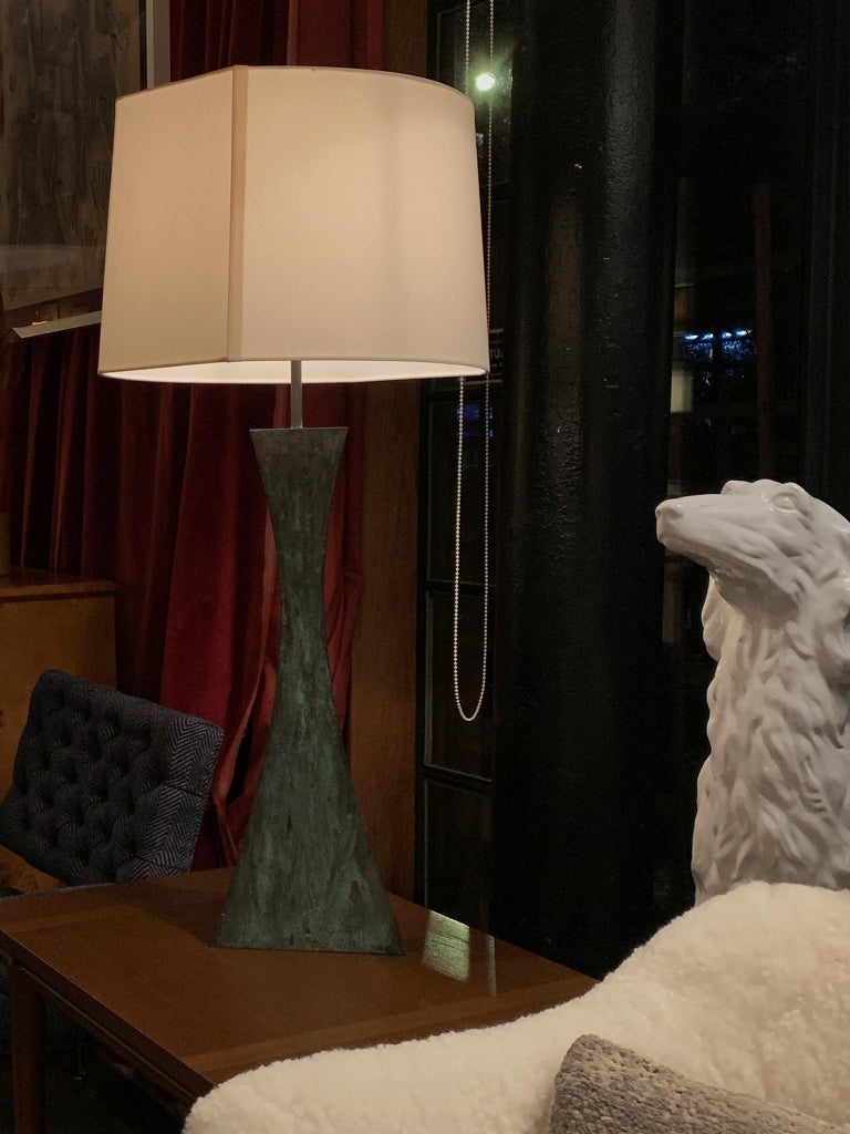 Patinated Metal Table Lamps in the Style of Stewart Ross James, a Pair ...